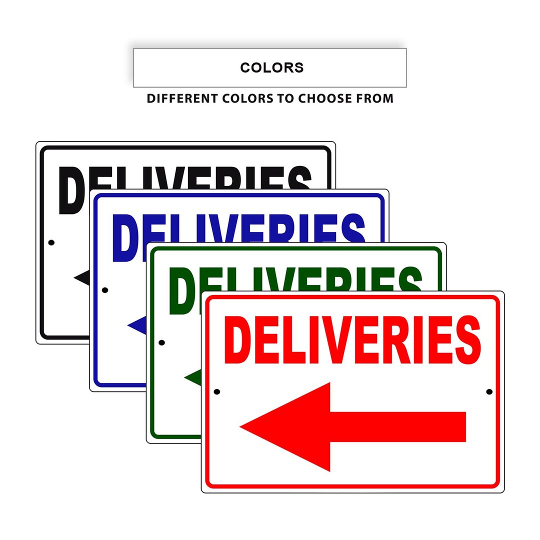 Deliveries Left Arrow - Aluminum Metal Delivery Direction Sign ...