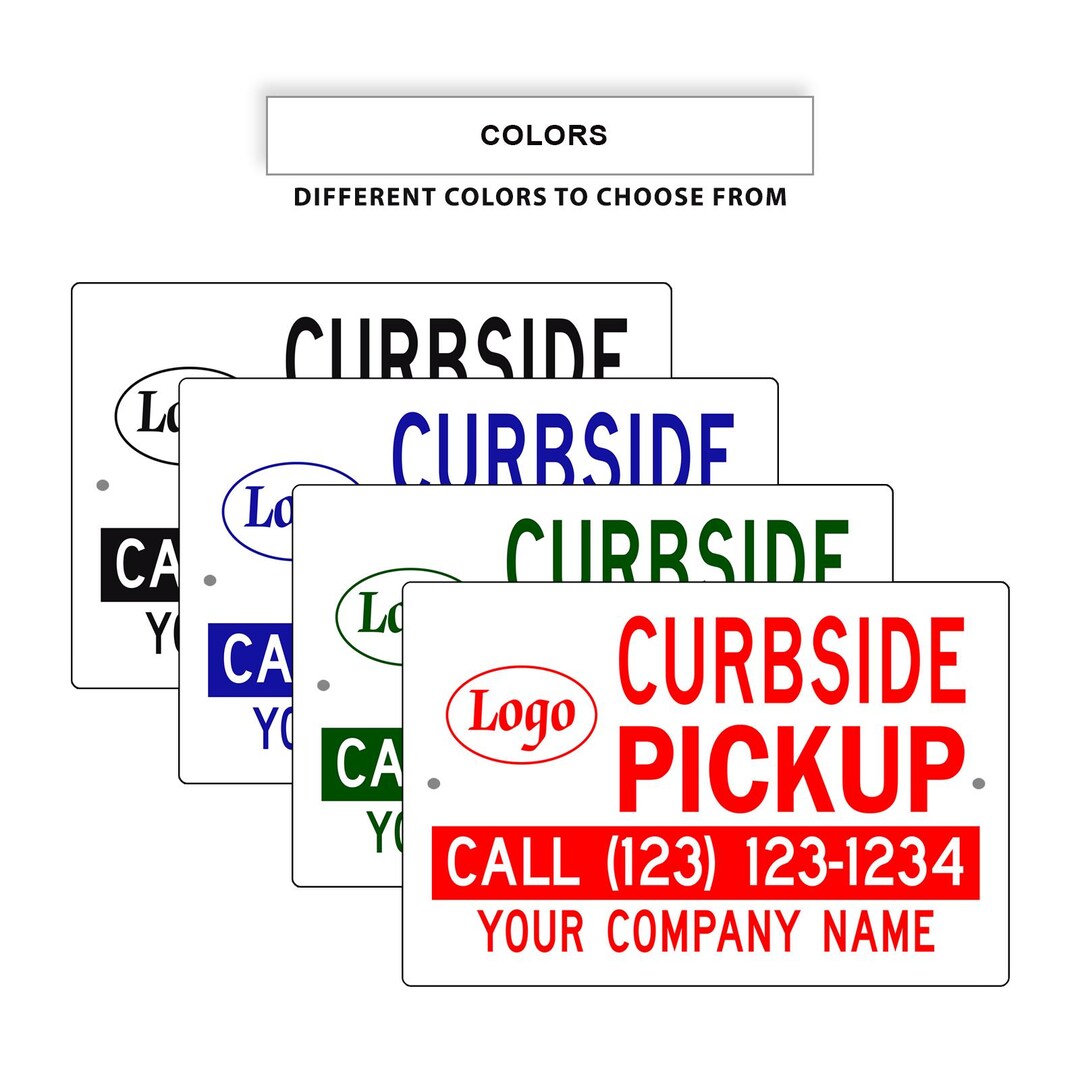 Custom Aluminum Curbside Pickup Sign: Personalized Business or ...