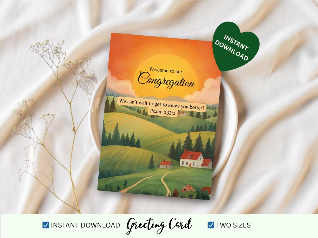 Welcome to Our Congregation Card, Psalm 133:1, JW Gift (digital ...