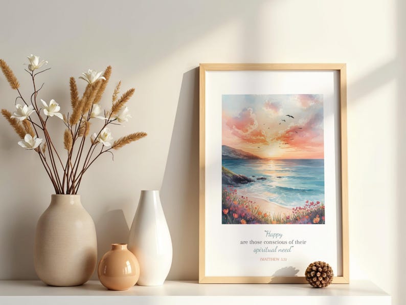 JW Year Text 2026 Wall Art Printable | Jehovah’s Witness Matthew 5:3 ...