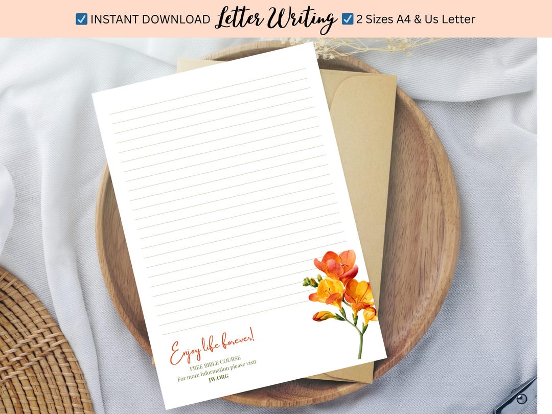 JW Letter Writing Paper for Encouraging Ministry Letters Peaceful ...