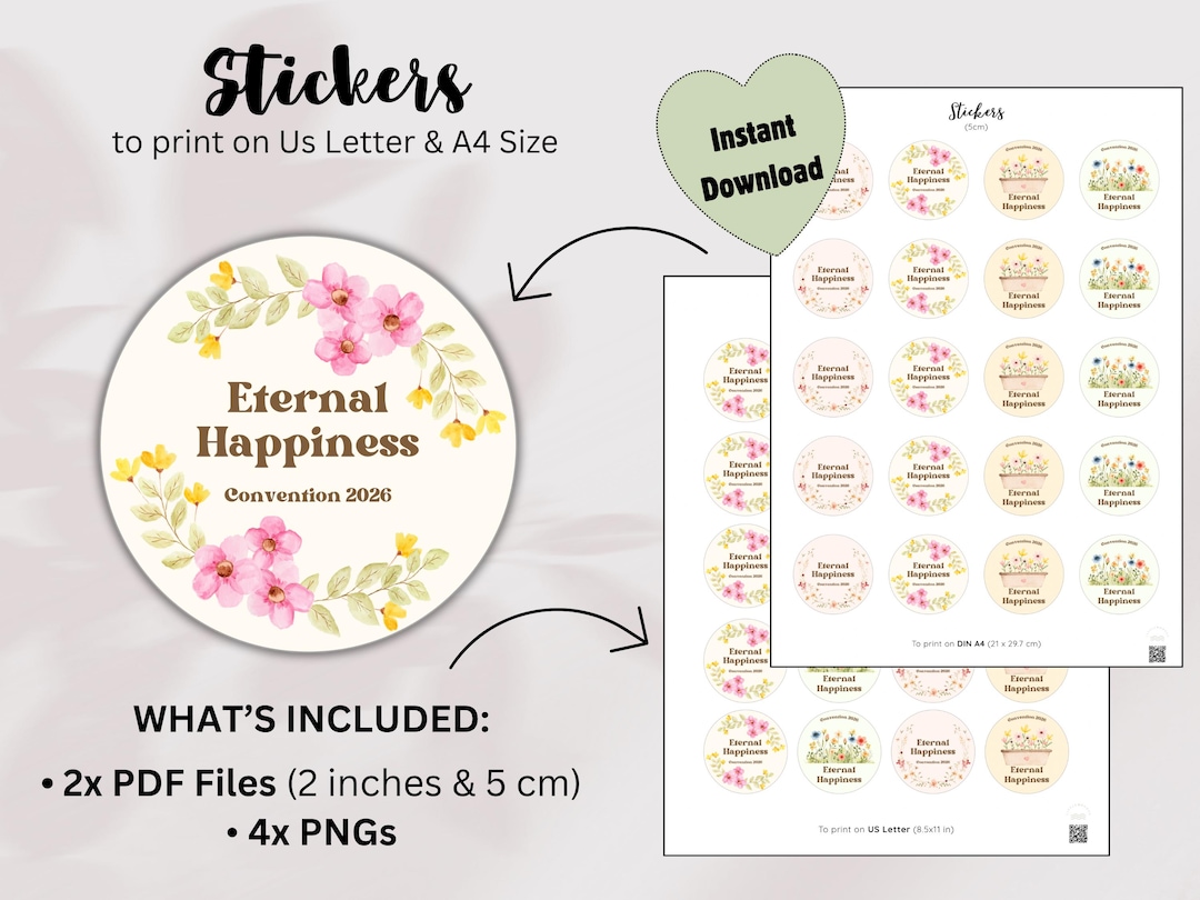 2026 JW Eternal Happiness International Convention Stickers Label ...