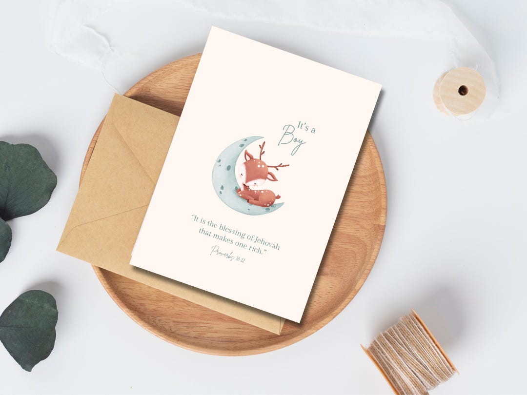 Printable JW New Baby Congratulations Card Christian New Parents Gift ...