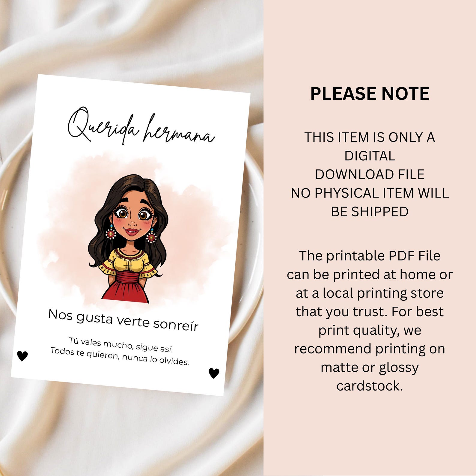 JW Tarjeta Hermana Printable – Ánimo Y Cariño, Descarga Digital ...