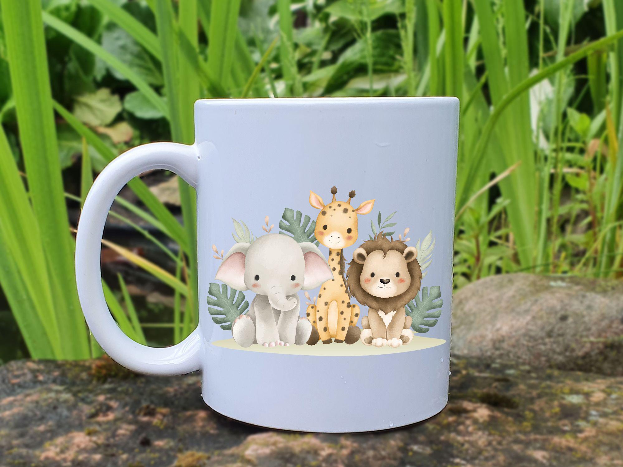 Watercolor Safari Animals Clipart: Baby Shower PNG, JPG (digital ...