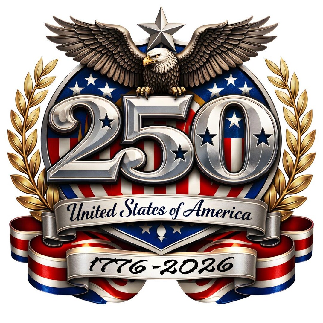 USA 250th Anniversary PNG, 1776-2026, America 250 Emblem ...