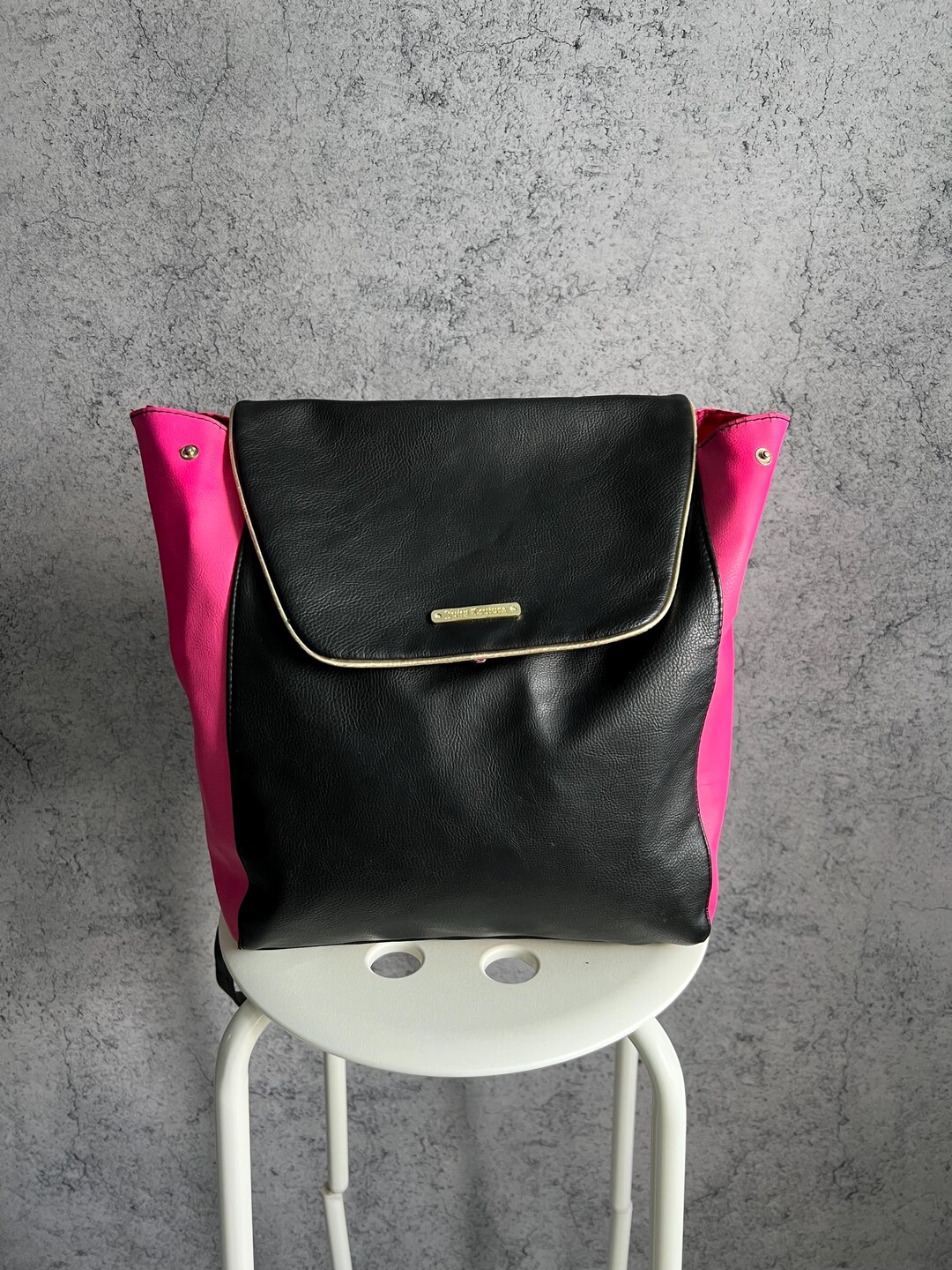 Juicy Couture Backpack Y2K Glamour 2000s Faux Leather Hype - Etsy