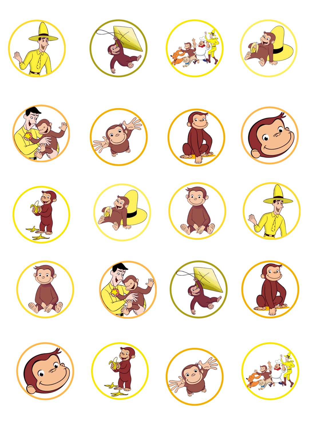 20 George Stickers / Party Kit / Vinyl Waterproof Stickers / Paper ...