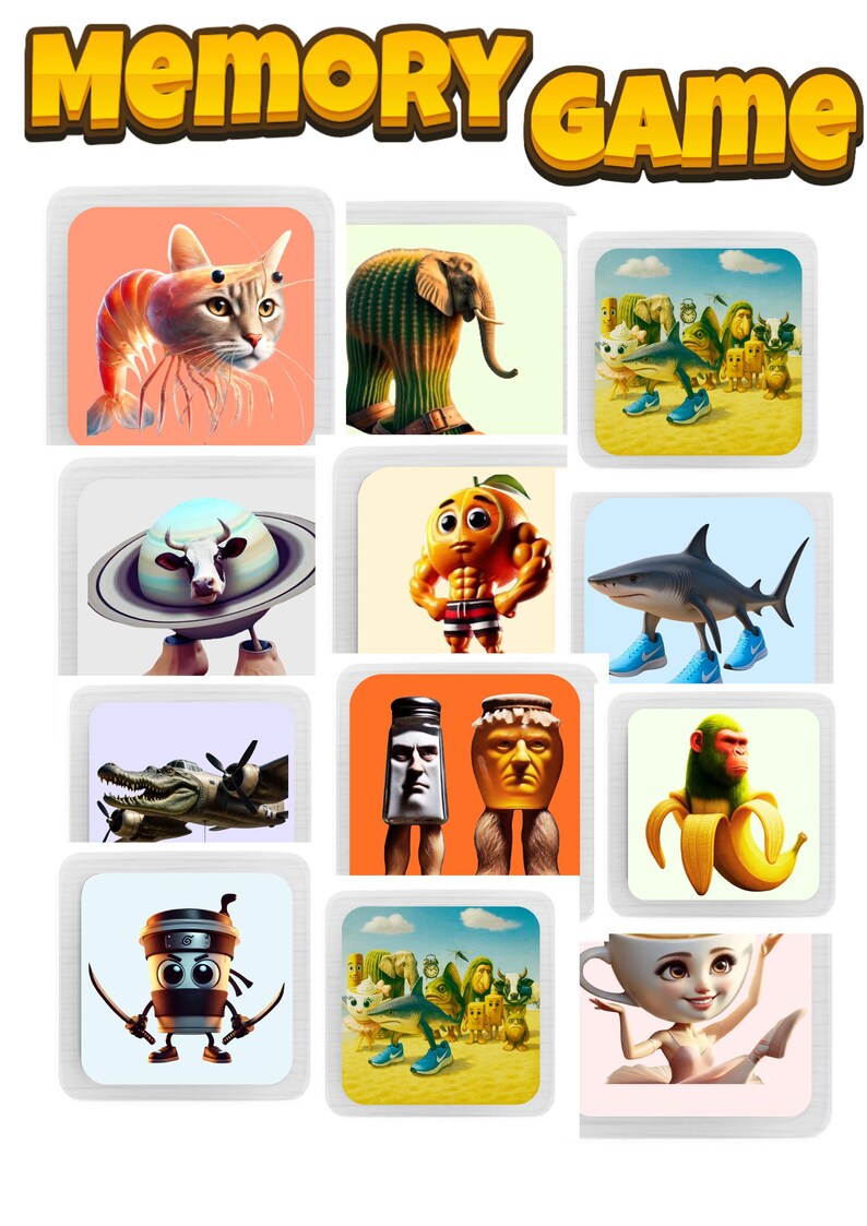 Memory Game Italian Brainrot / Memory Game - Etsy Australia