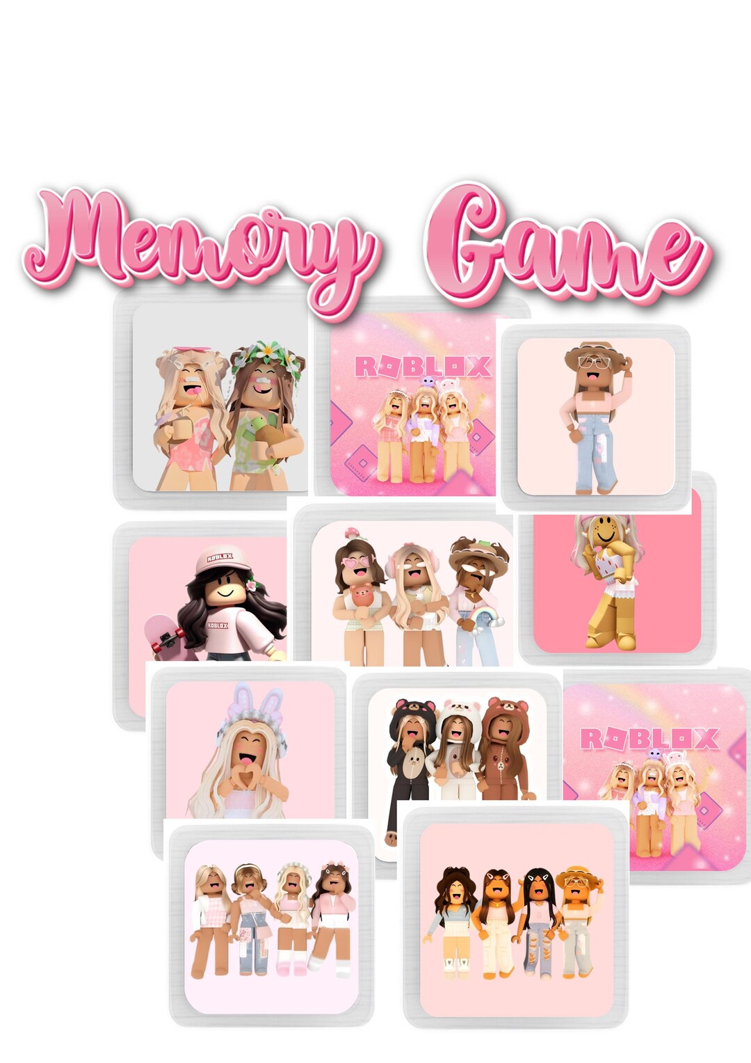 Memory Game Roblox Girls / Roblox Girls Matching Game - Etsy UK