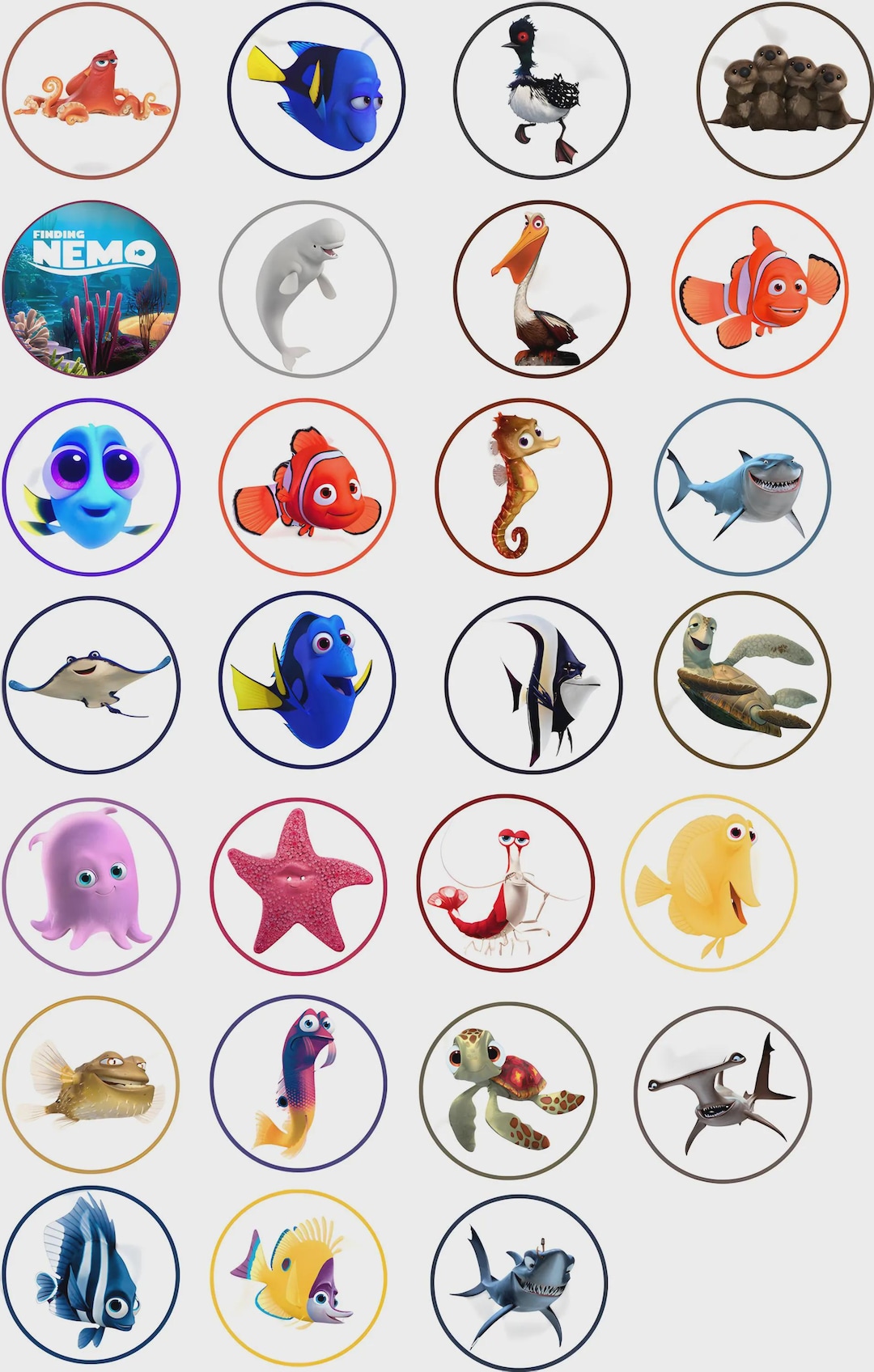 Finding Nemo Stickers: Vinyl, Waterproof, Cupcake Toppers - Etsy