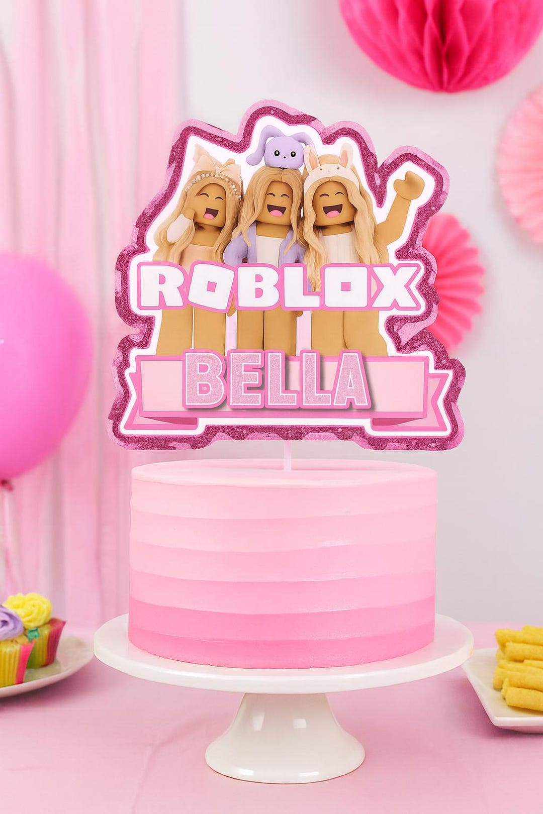 Personalised Roblox Girls Cake Topper – Roblox Girls Theme ...