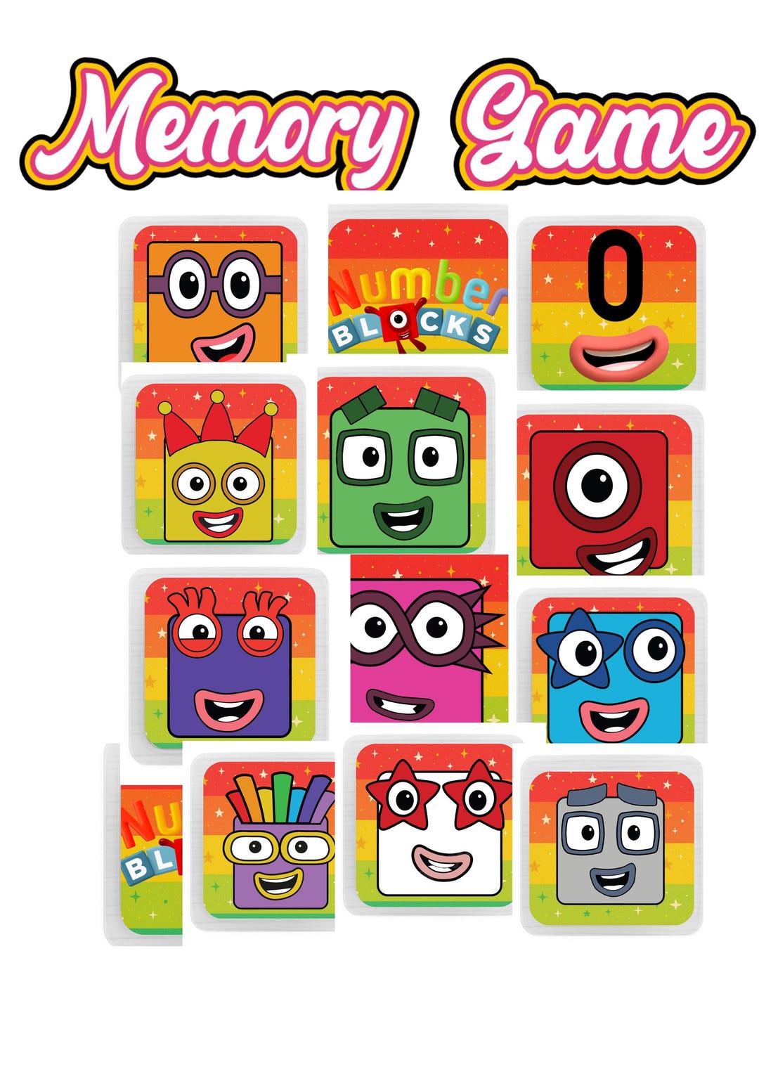 Memory Number Blocks - Memory Game - Etsy