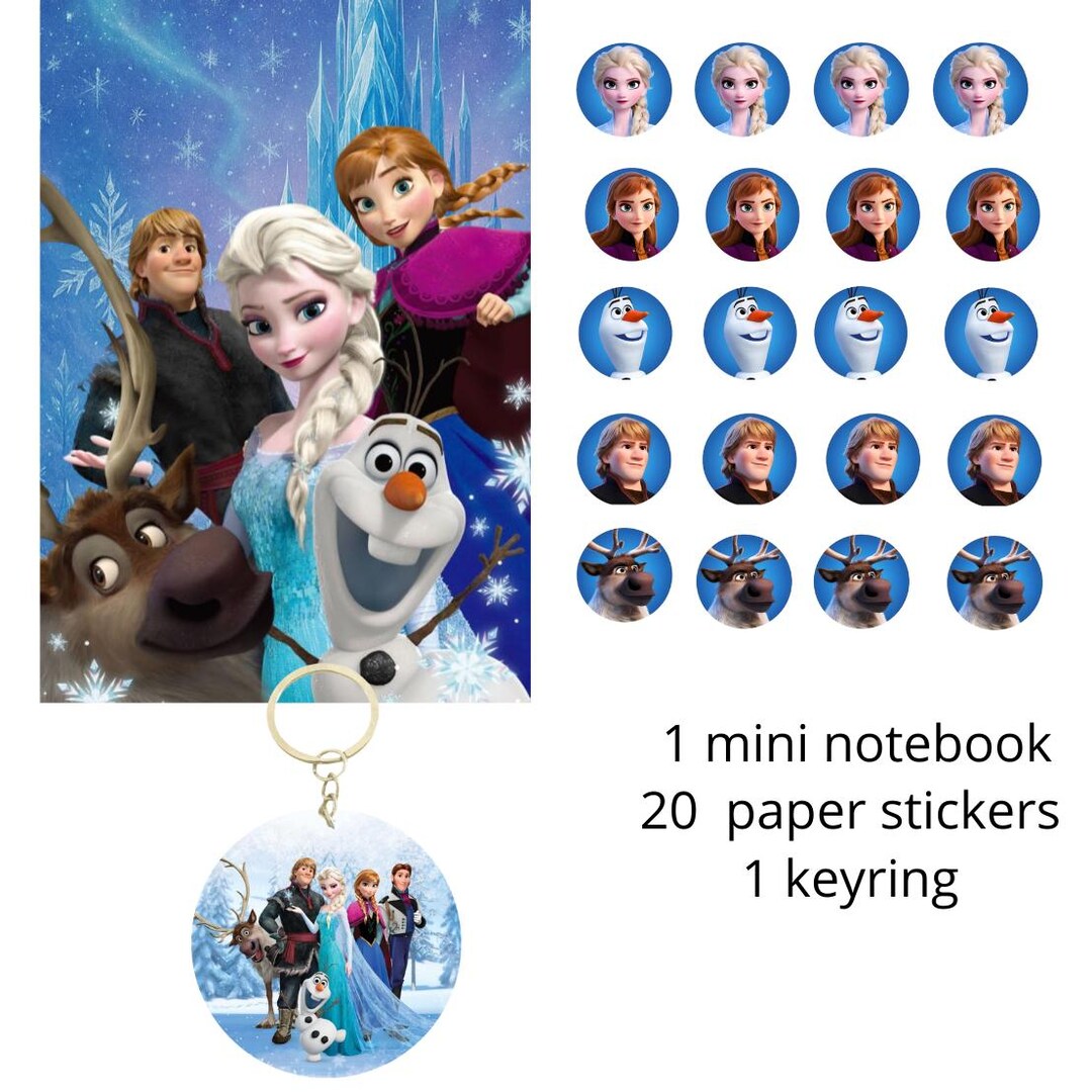 Gift Kit Frozen Style | Includes 20 Paper Stickers + Acrylic Keychain ...