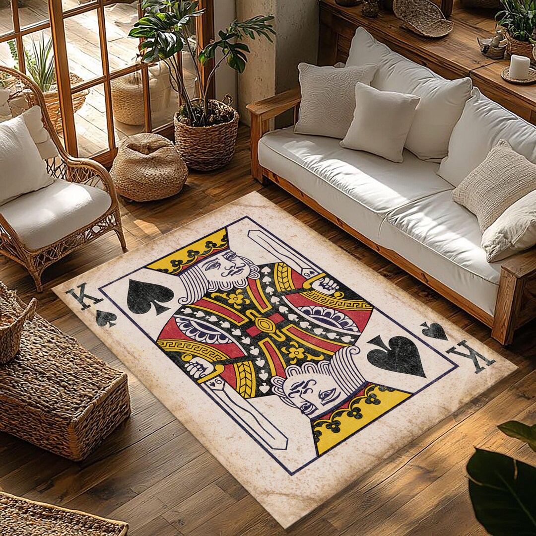 Playing Card Rugs, King of Spades Card Rug, Poker Card Rug, Casino Rug ...