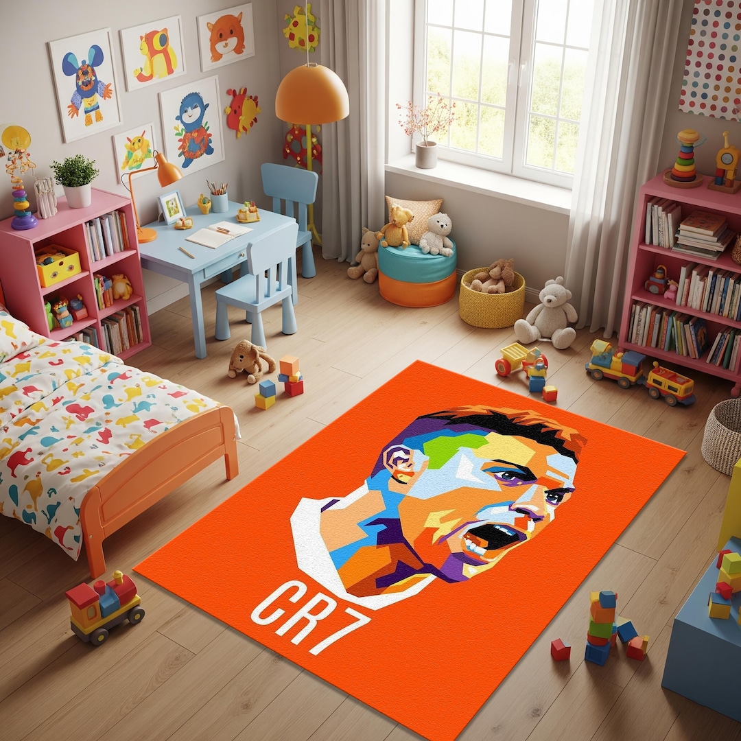 Cristiano Ronaldo WPAP Pop Art Rug | CR7 Geometric Portrait Mat ...