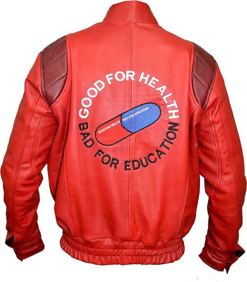 Men’s Akira Shotaro Kaneda Red Capsule Logo Text Faux Leather Cosplay ...