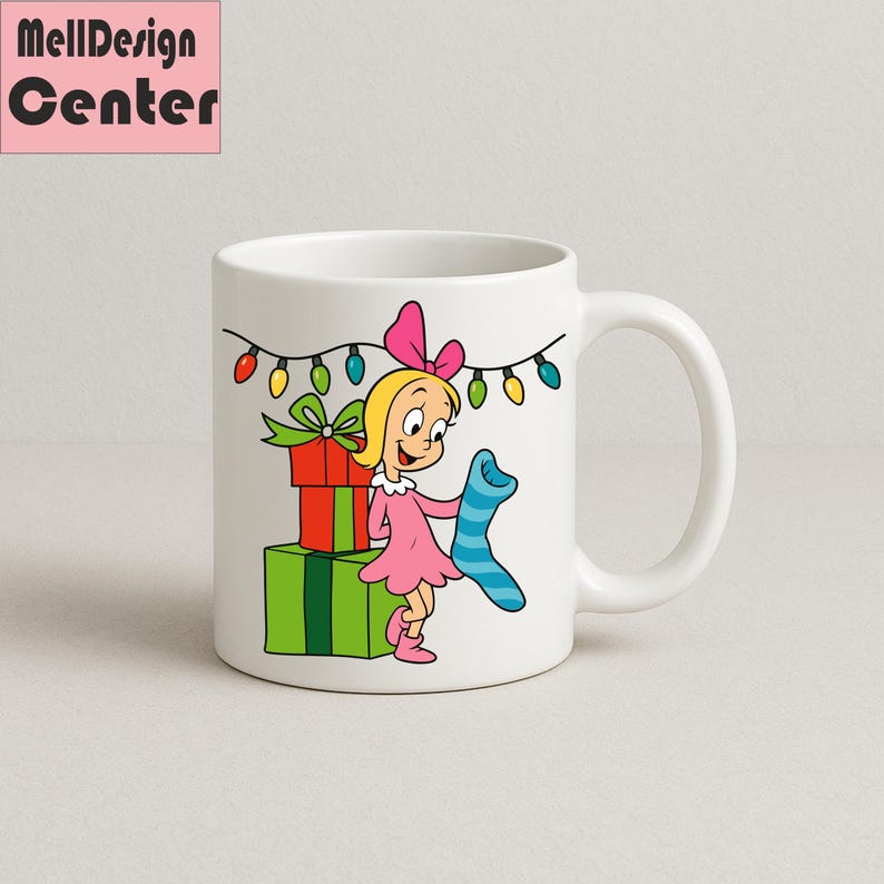 Cindy Lou Who Christmas Clipart SVG: Gift Box & Stocking (digital ...