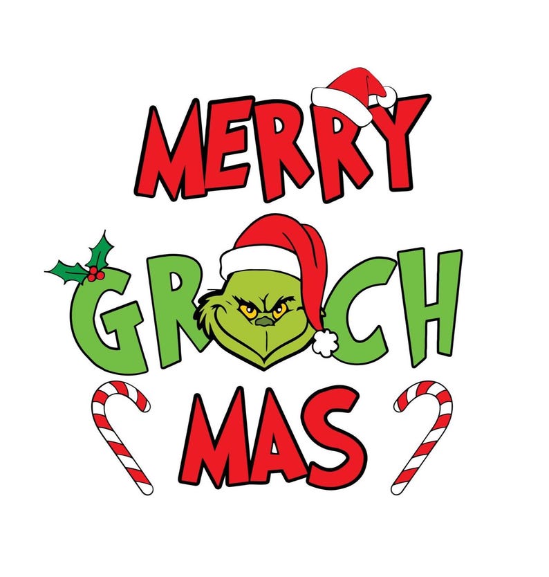Merry Grinchmas SVG Clipart: Christmas Cricut Cut Files (digital ...