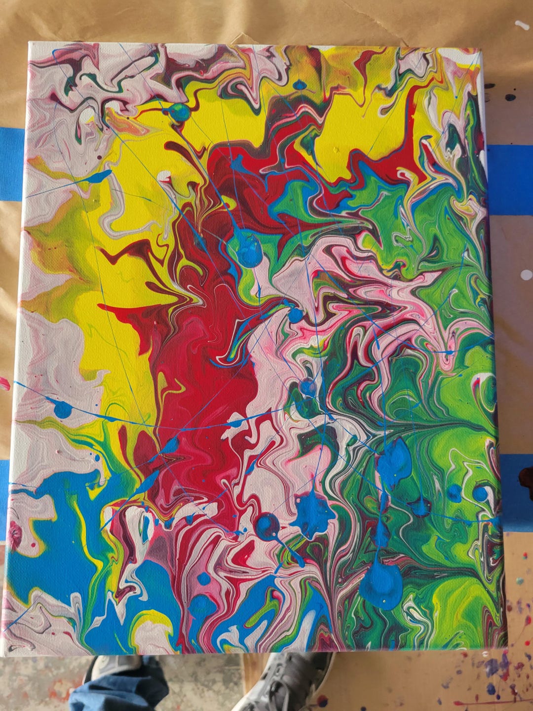 Home Made Acrylic Trippy Splatter Painting - Etsy