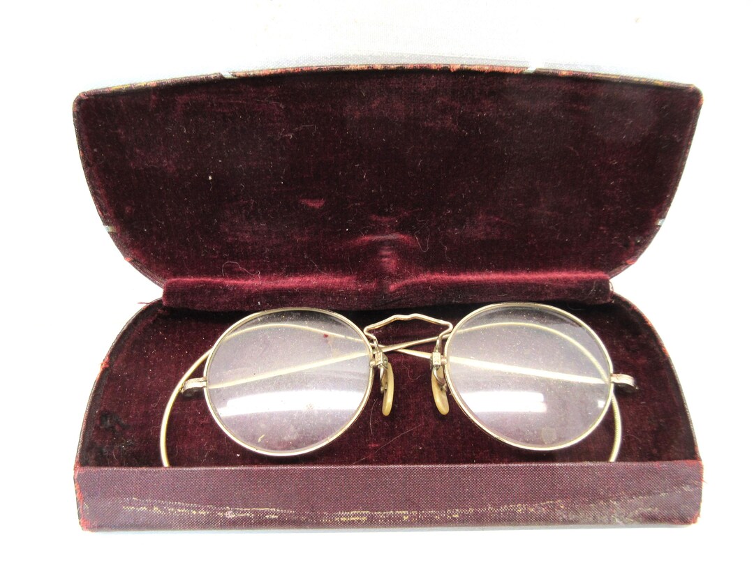 Vintage Wire Rim Eye Glasses With Hard Case - Etsy