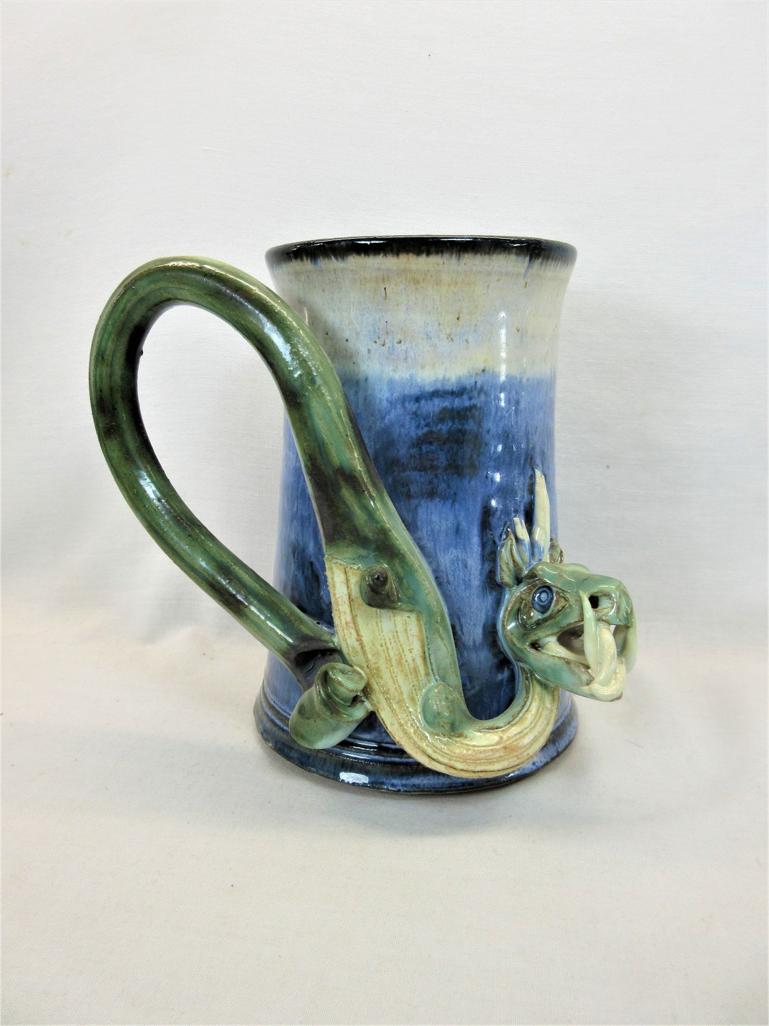 Large Art Pottery Serpent Dragon Container - Etsy