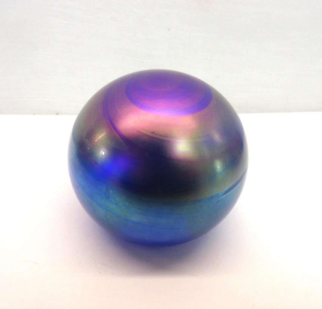 Gibson Blue Iridescent Paperweight 1993 - Etsy