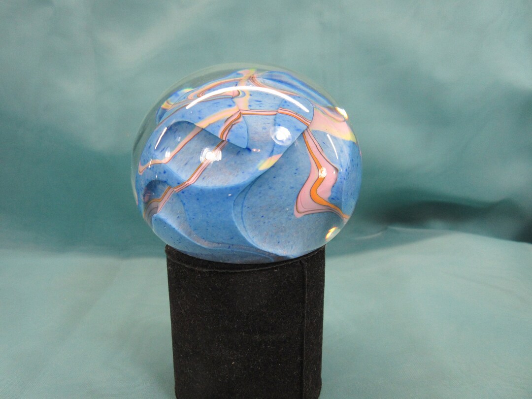 Don Bagwell Blue Art Glass Paperweight - Etsy