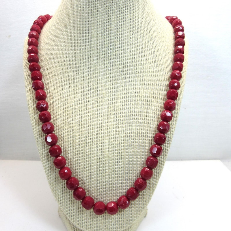 Red Bead Necklace - Etsy