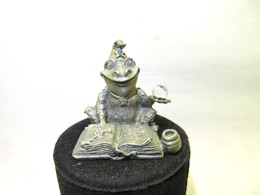 1988 Gallo Pewter Frog Wizard Figure - Etsy