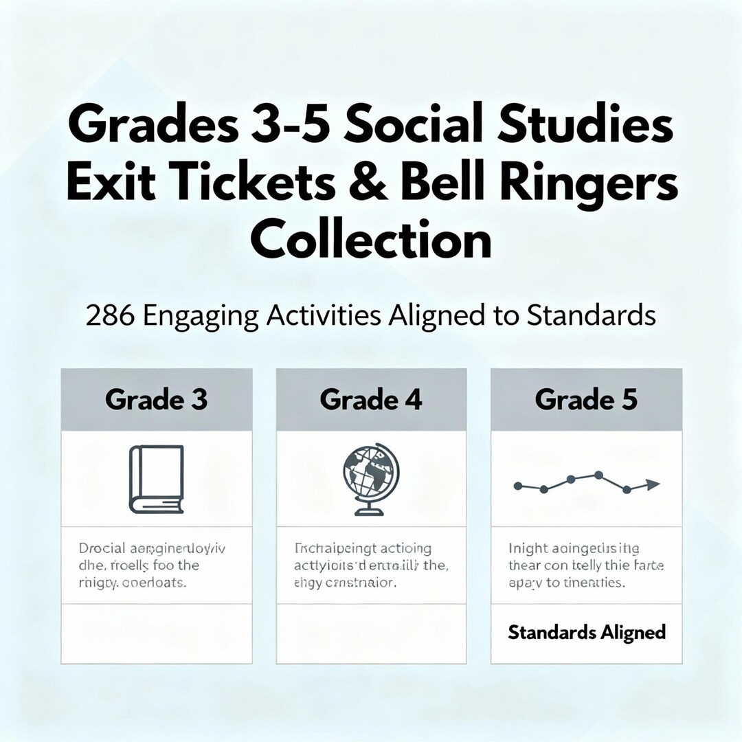3-5 Social Studies Exit Tickets & Bell Ringers: 286 Activities (digital ...