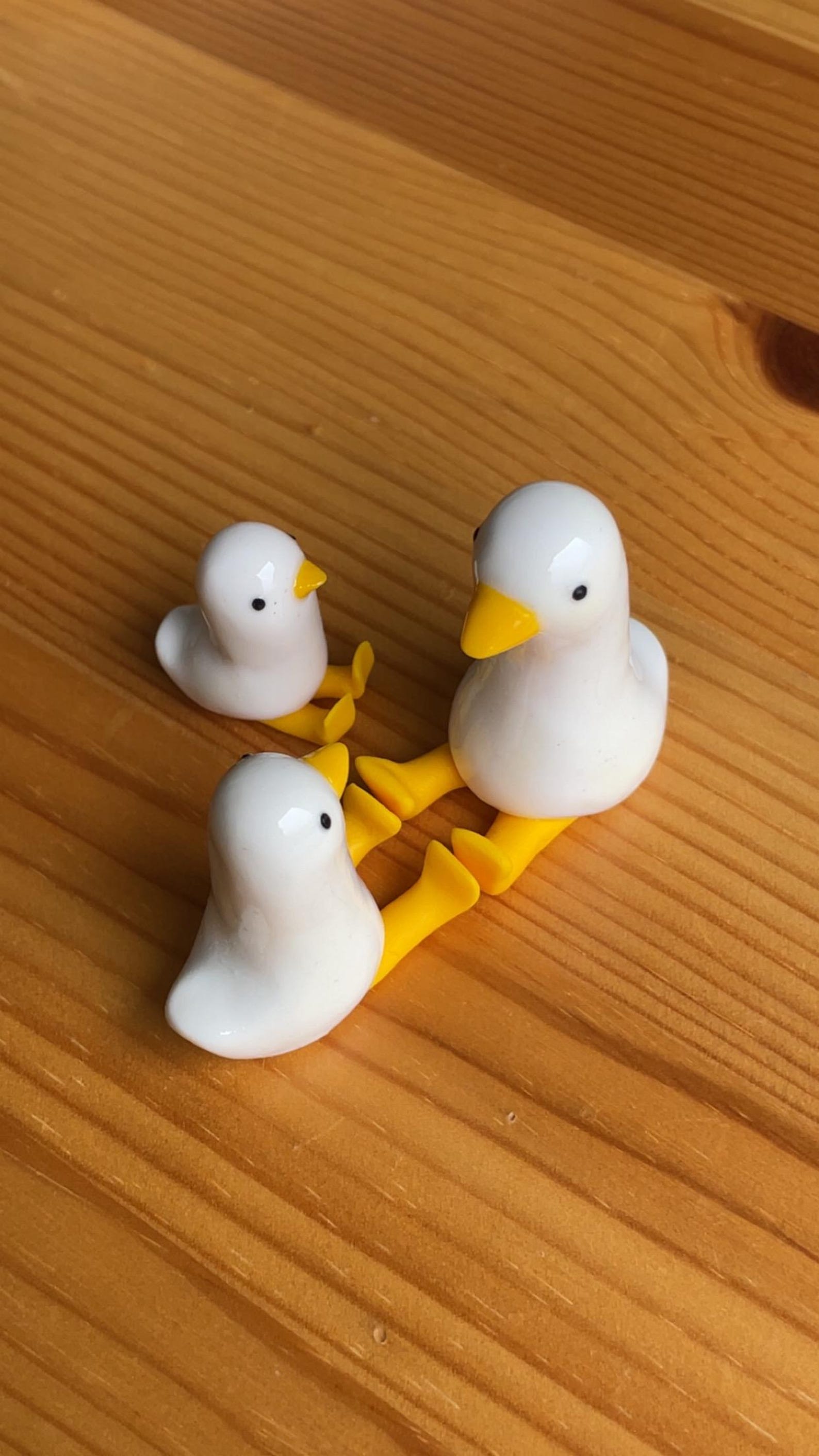 Handmade Polymer Clay & Resin Duck Trio – Cute Desk Decor, Whimsical ...