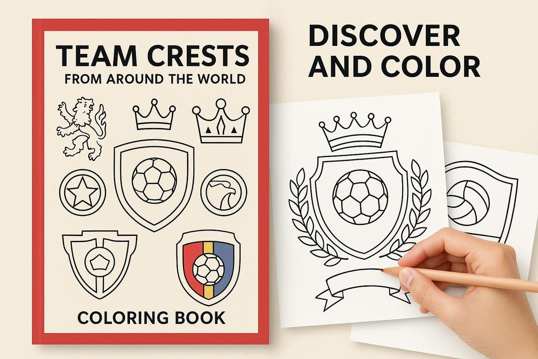 Football Crests to Color - Etsy