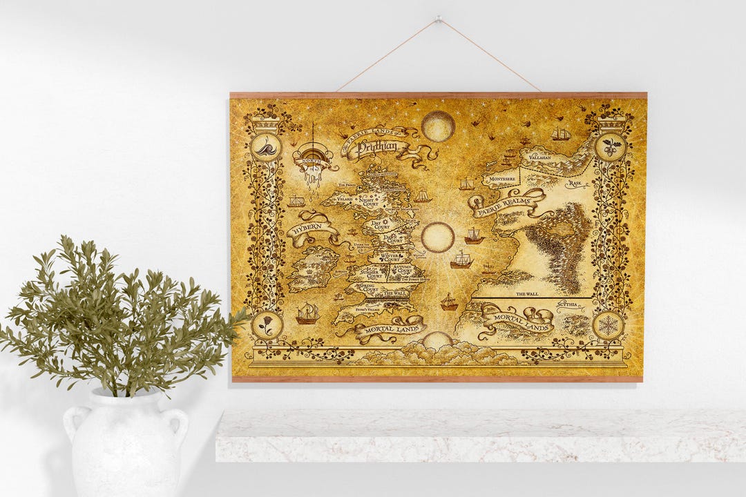 ACOTAR World Map Canvas, Court of Thorns and Roses Fan Art, Fantasy ...