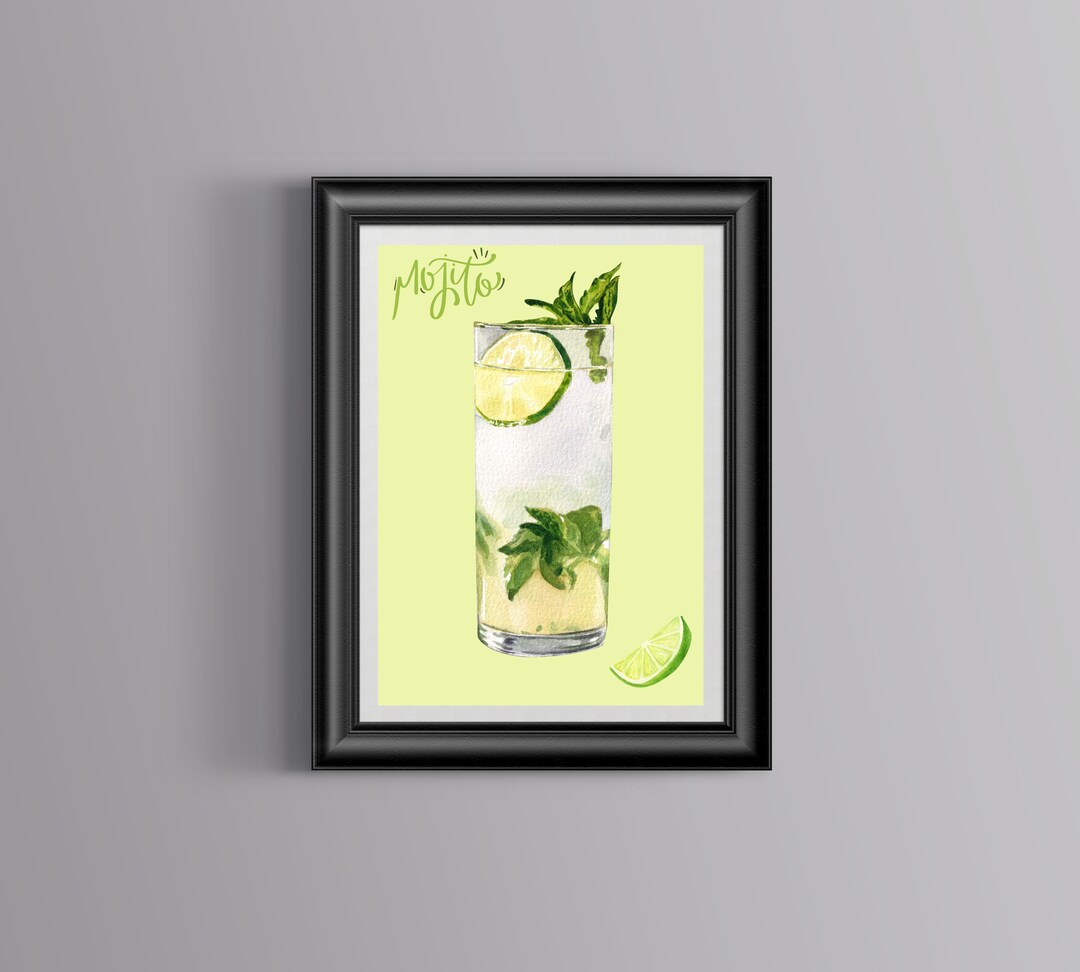 Aesthetic Cute Mojito Drink Print. Customisable. Perfect Gift - Etsy