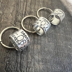 Custom Duck Band Style Keychain- Hand Stamped Aluminum Ring ...