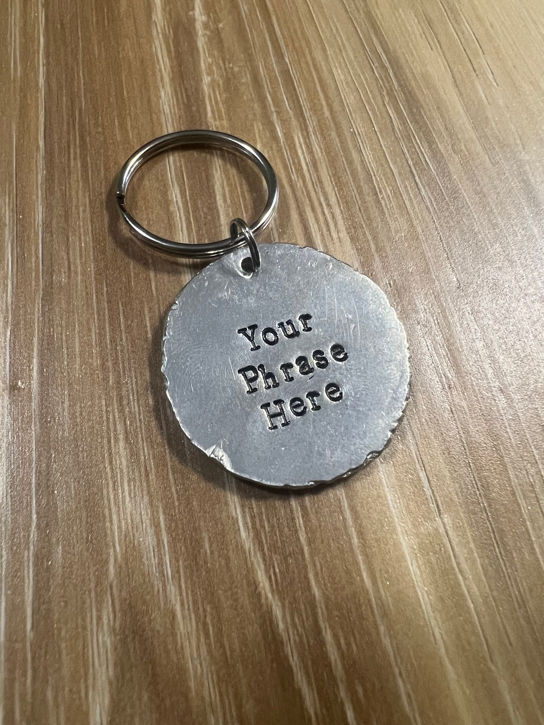 Personalized Large Pewter Disc Keychain- 1 1/4 Inch - Etsy