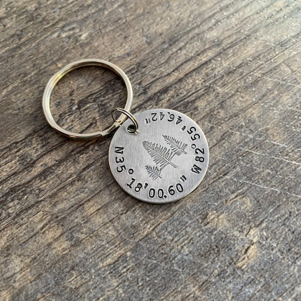 Coordinates Keychain - Etsy