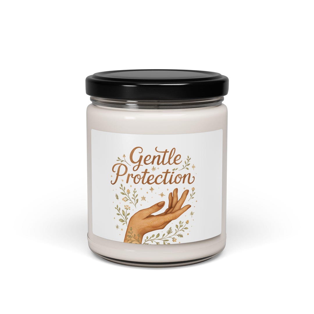 Gentle Protection Hand Illustration Candle | 9oz Scented Soy - Etsy