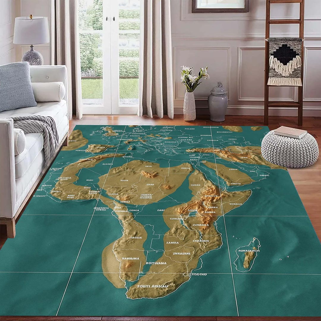 Map Design Rug, Vintage World Map Carpet, Antique Style Area Rug, Beige ...