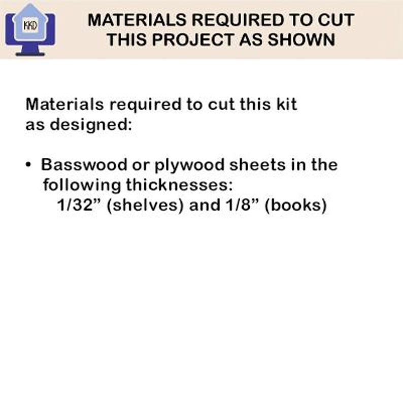 1:48 Scale (1/4" Scale) Bookshelves With Books in 2 Heights, Laser Cut ...