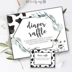 Holy Cow Baby Shower Diaper Raffle, Cow Shower Game, Cow Decor, Baby ...