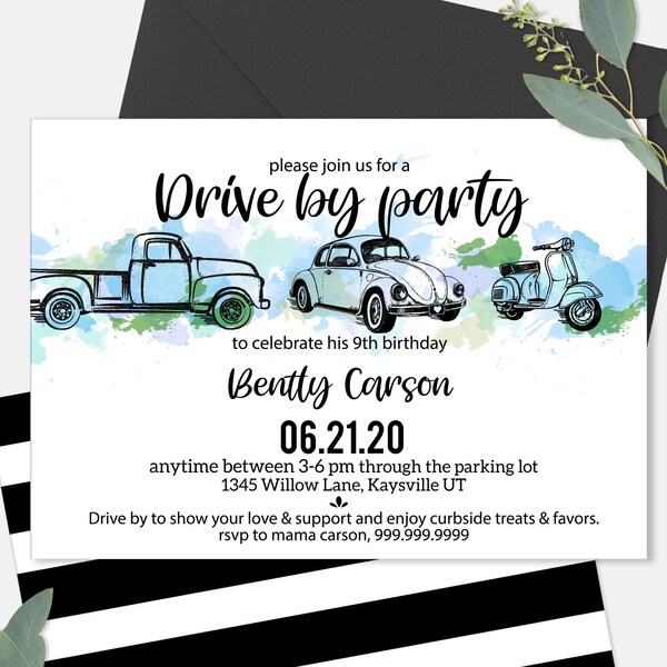 Drive by Birthday Parade Invitation - Etsy