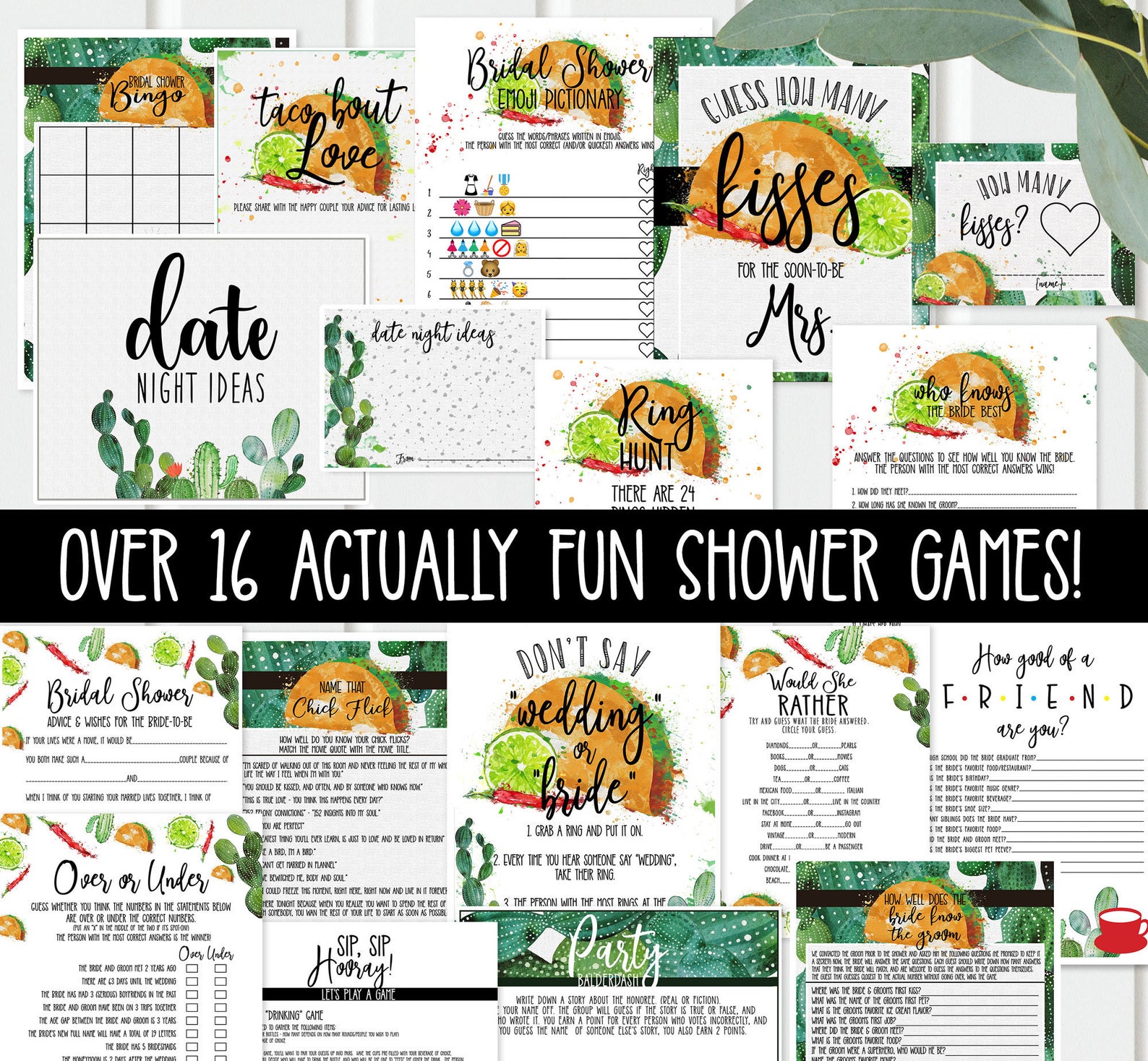 Fiesta Bridal Shower Games Over 16 Printable ACTUALLY - Etsy
