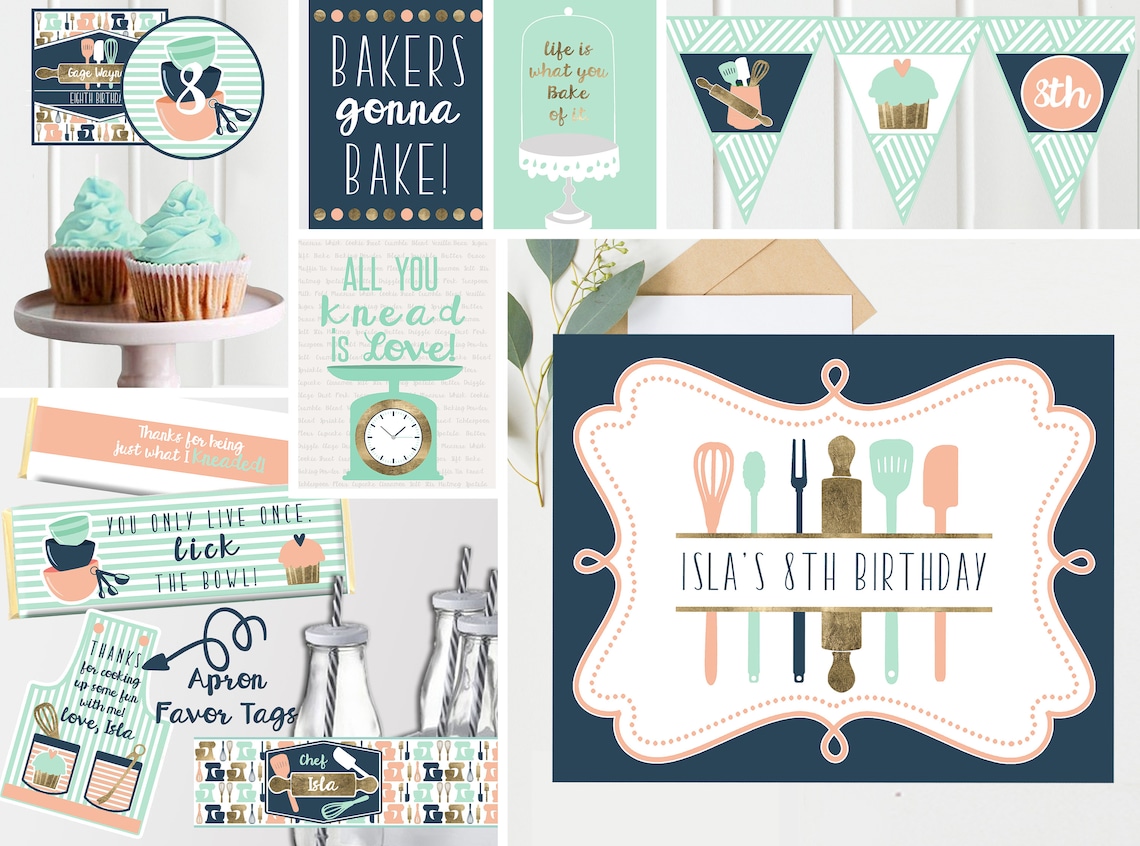 Kids Cooking Baking Birthday Party Decorations Cooking | Etsy