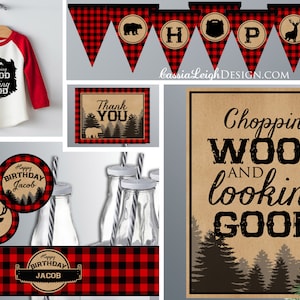 Lumberjack 1st Birthday Party Buffalo Plaid 2nd, 3rd Any Age Lumberjack ...