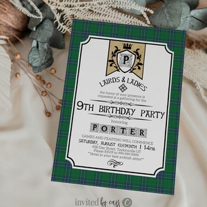 Green Plaid Scottish Highland Games Invite, Green Plaid Invites ...
