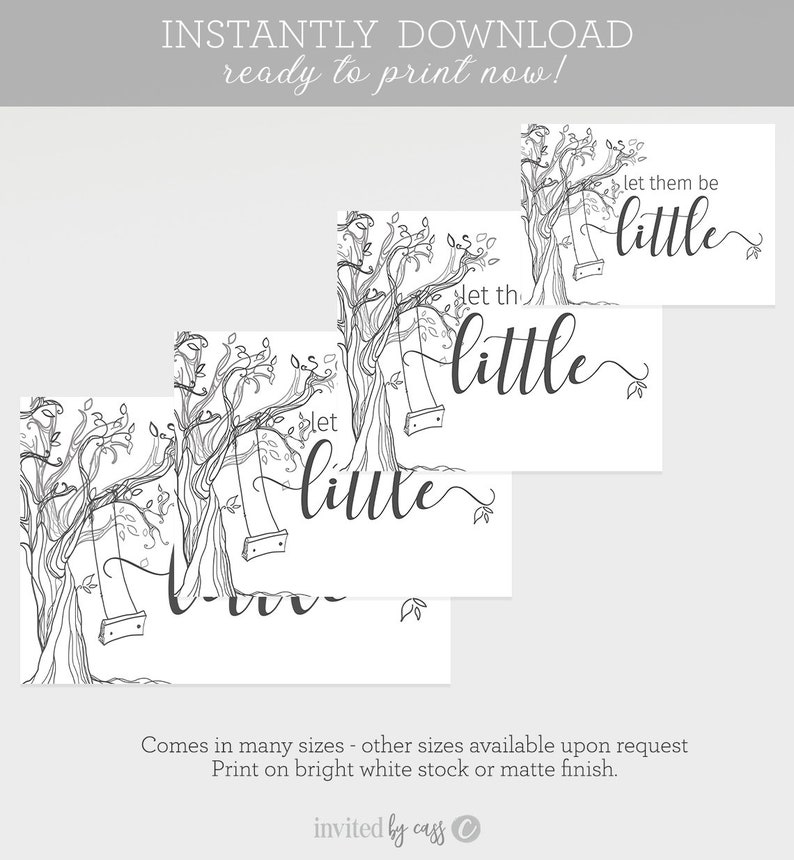 Let Them Be Little Print Nursery Wall Art Boys / Girls - Etsy