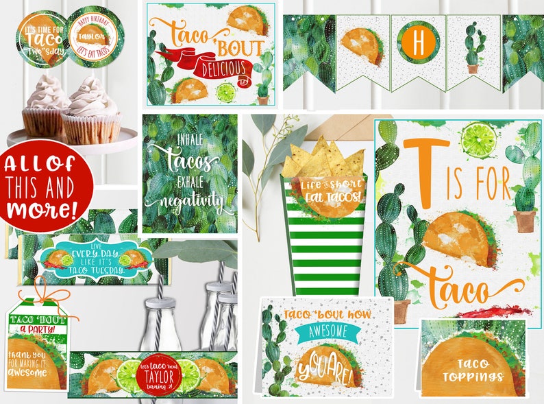 BUNDLE With Invites Taco 'bout Fun First Birthday - Etsy