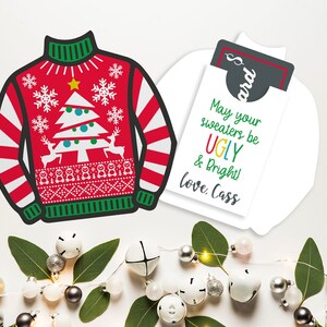 Christmas Gift Card Holders, (download & Print) Ugly Sweater Cards ...